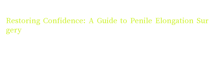 Restoring Confidence: A Guide to Penile Elongation Surgery – Government ...